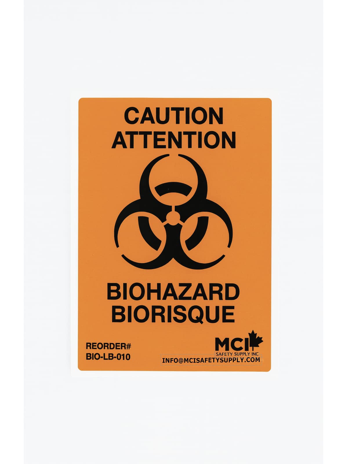 Biohazard Warning Labels (Bilingual) – MCI Safety Supply Inc